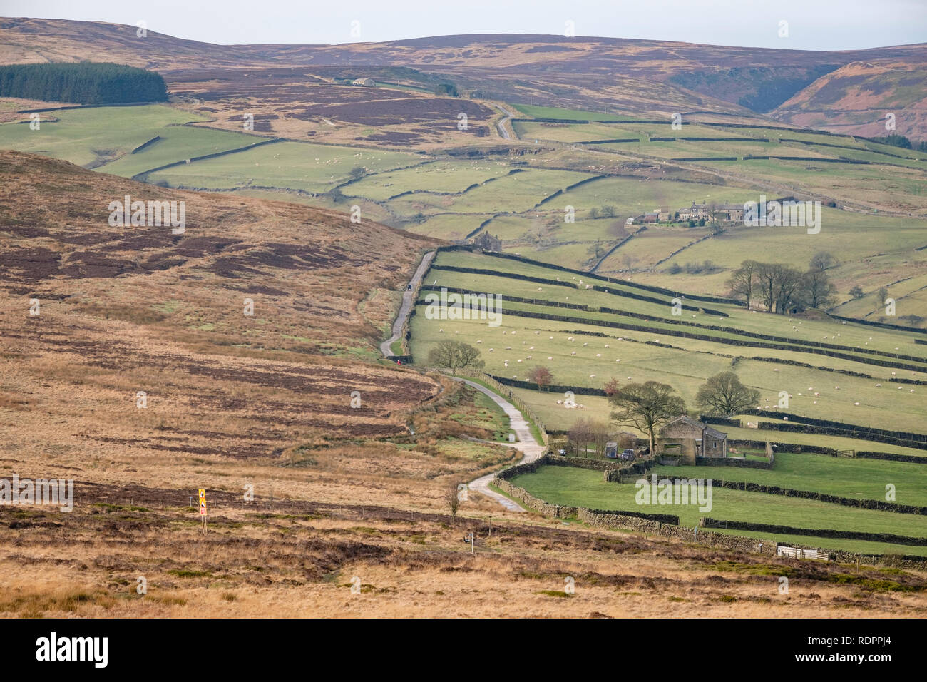The Bronte Way, Pathway leading towards Top Withins on Haworth Moor ...