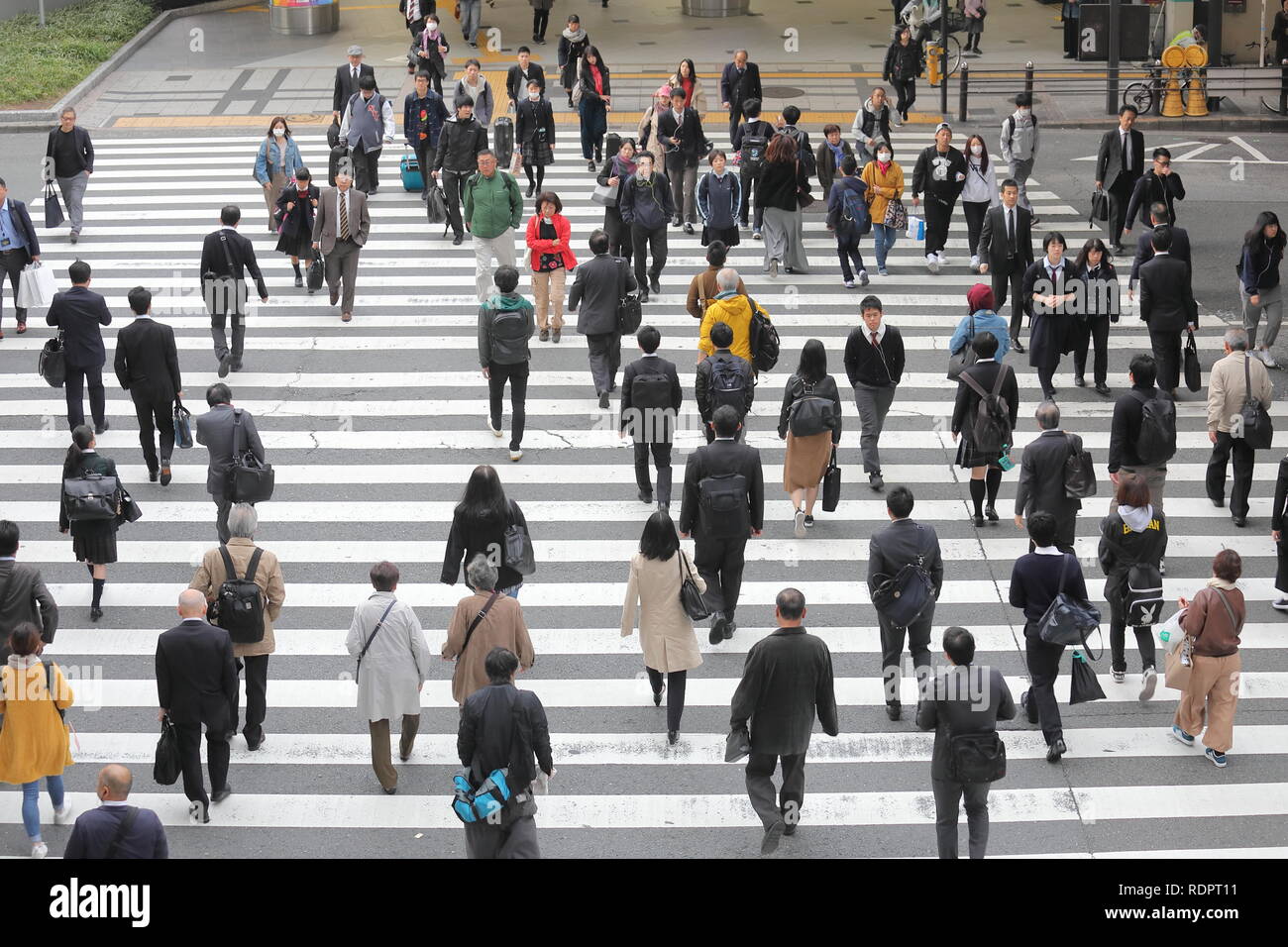 People commute at Osaka train station Japan Stock Photo - Alamy