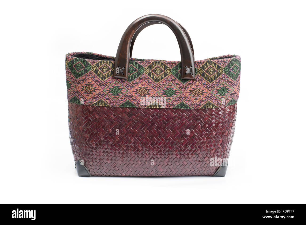 Woven Handmade Bag for Women,Thai handicraft woman basketry isolate on ...