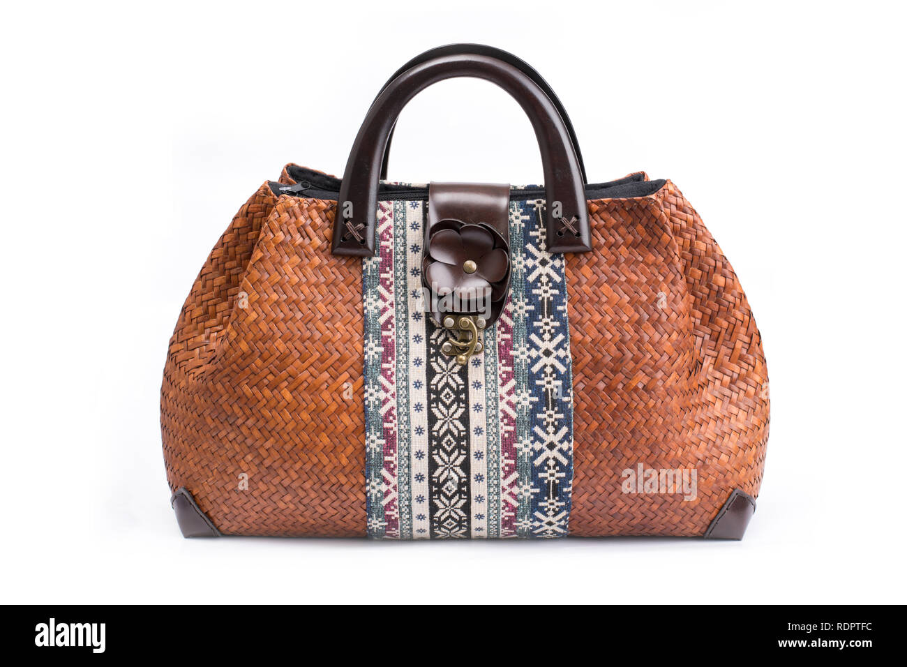 Woven Handmade Bag for Women,Thai handicraft woman basketry isolate on ...