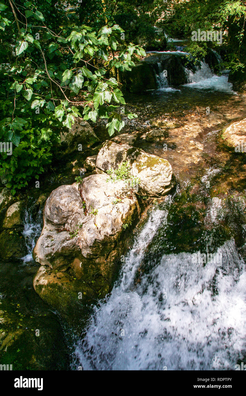 beautiful environment around the river Bussento resurgence, a natural ...