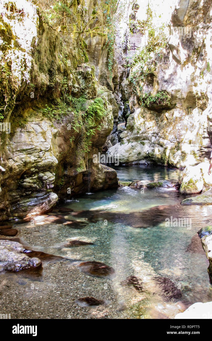 beautiful environment around the river Bussento resurgence, a natural ...