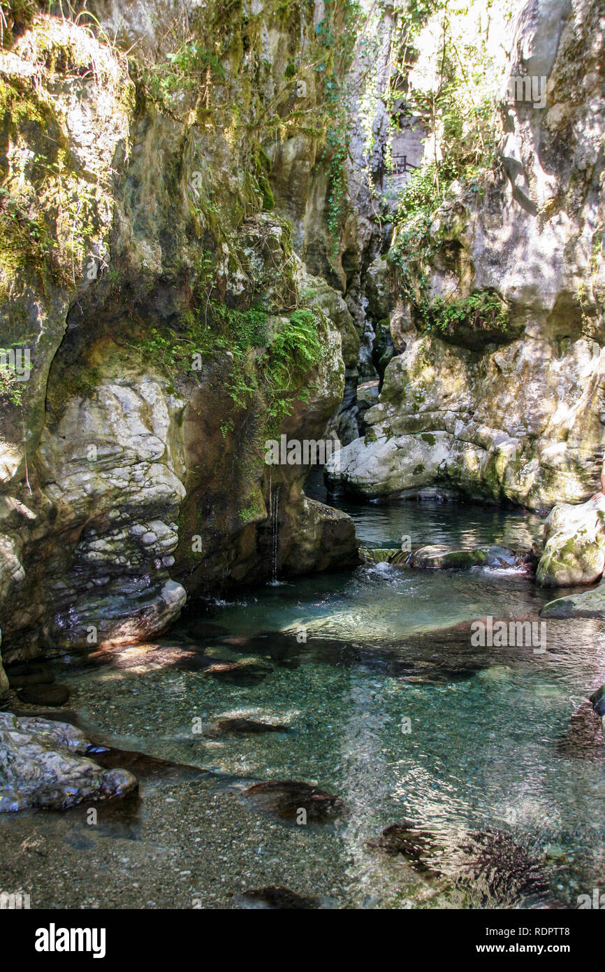 beautiful environment around the river Bussento resurgence, a natural ...