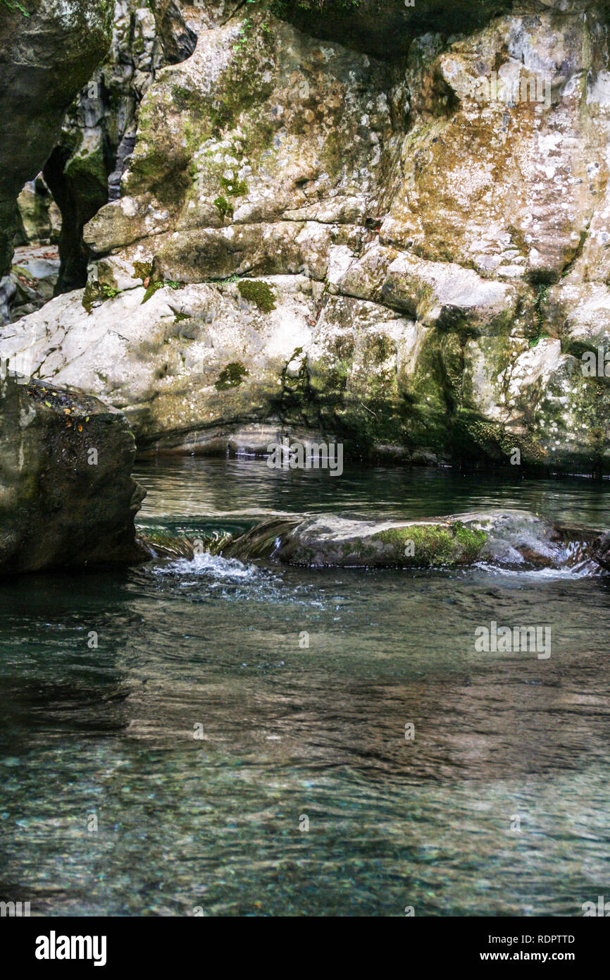 beautiful environment around the river Bussento resurgence, a natural ...