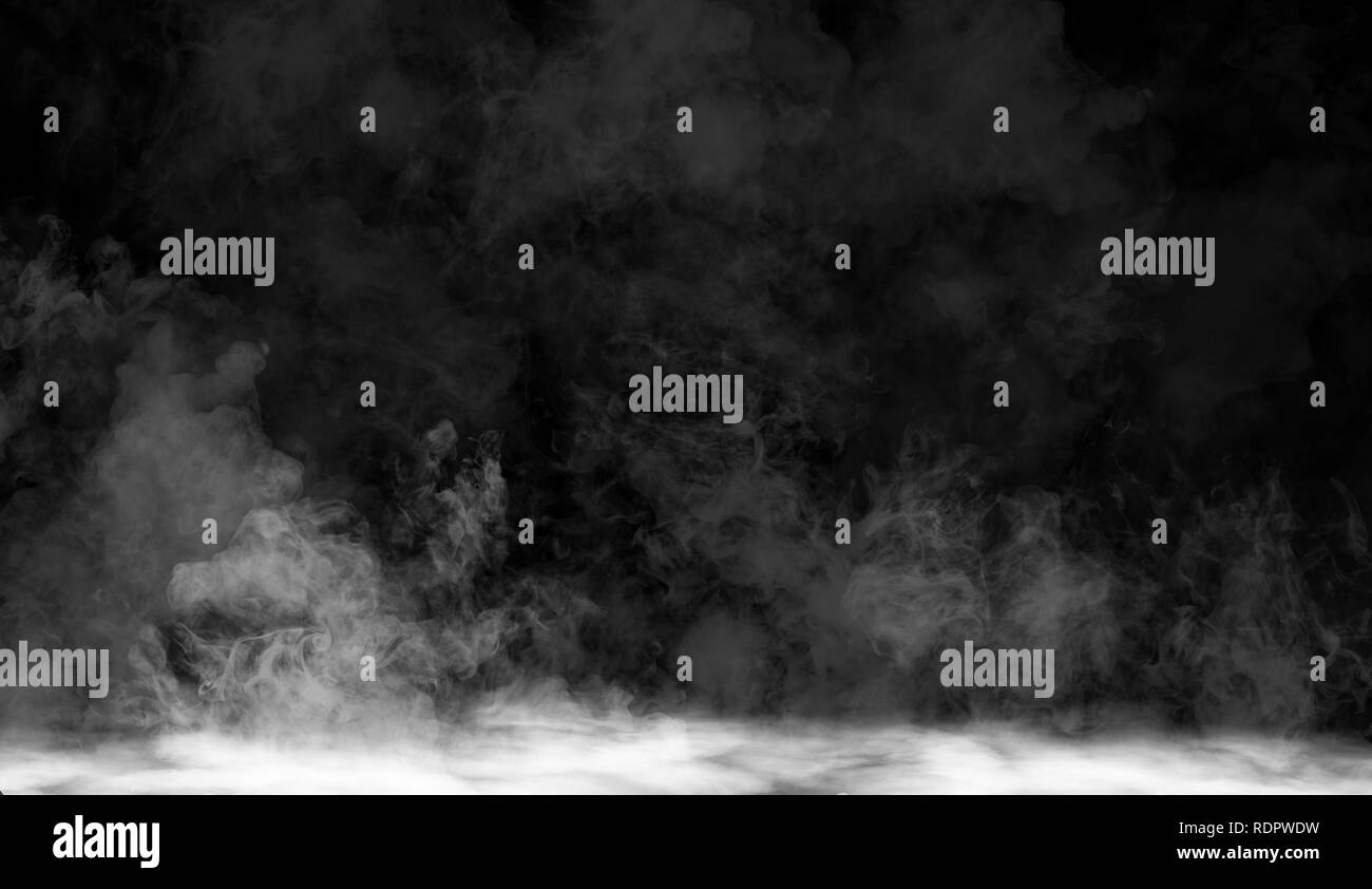 fog or smoke isolated special effect on the floor. White cloudiness ...