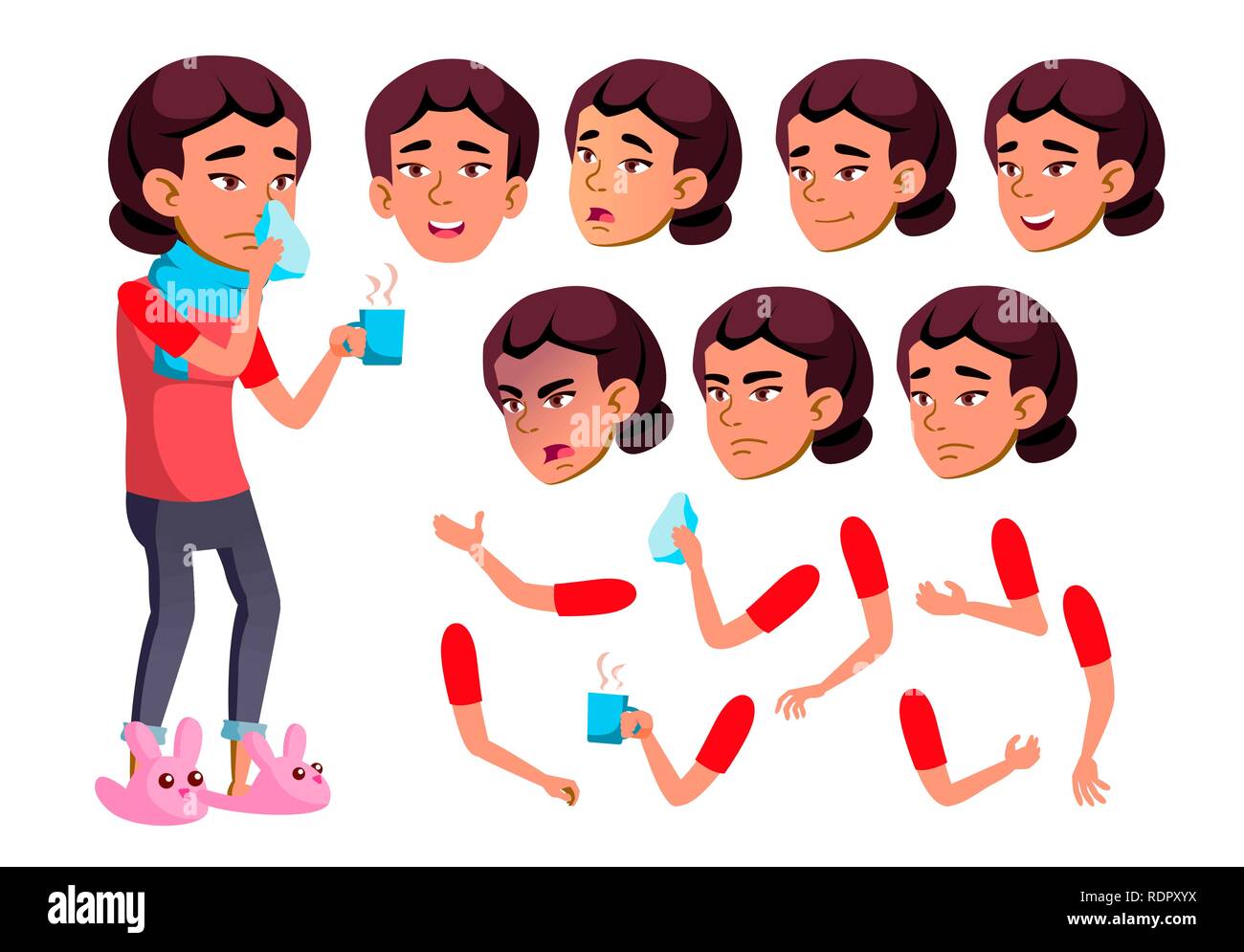 Sick Cartoon Face Girl