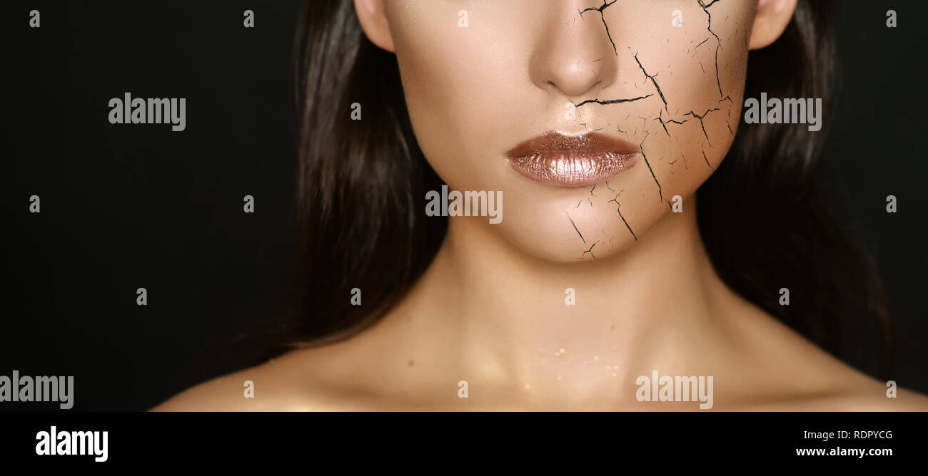 Crack cracked face hi-res stock photography and images - Alamy