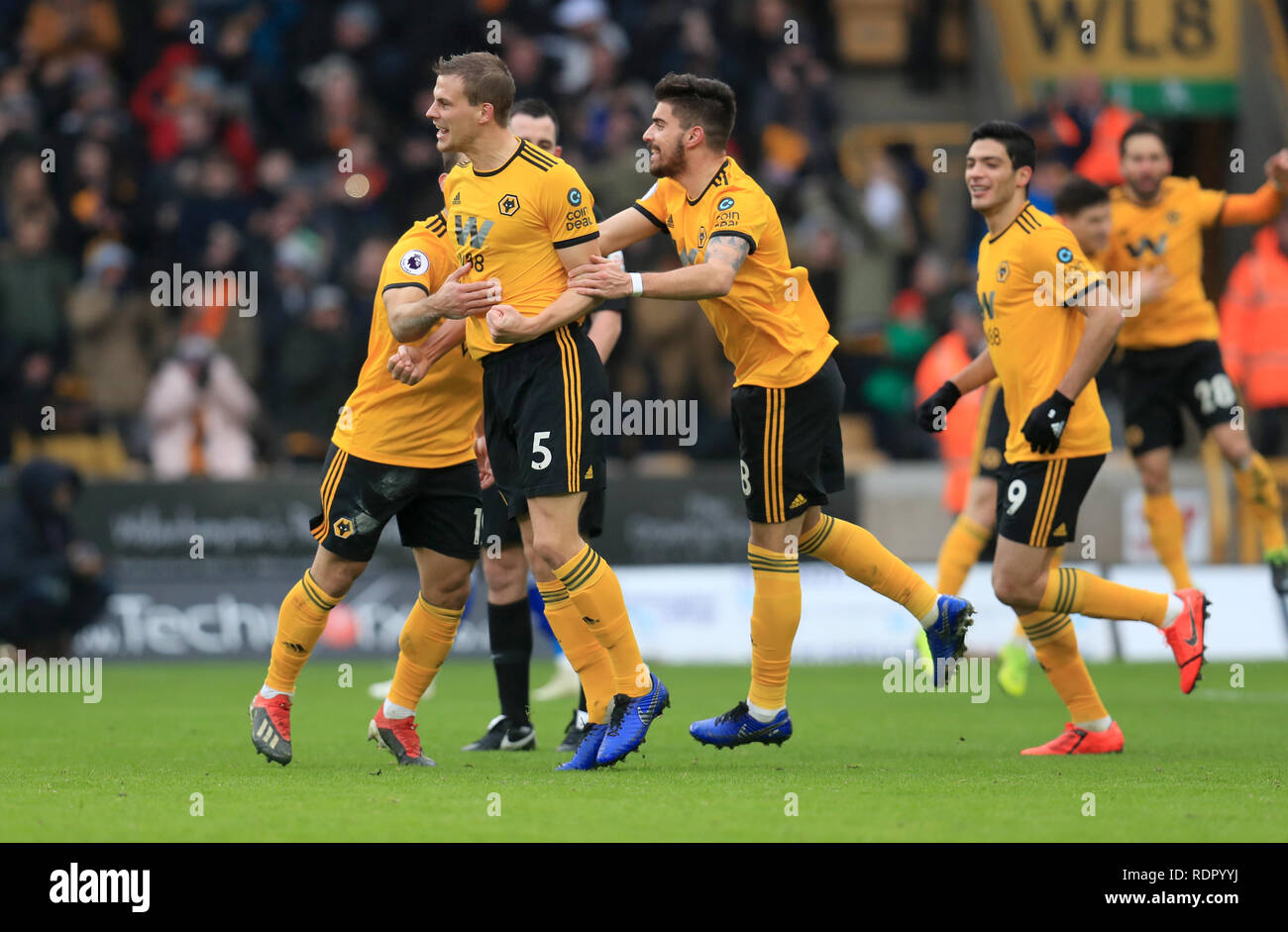 Wolverhampton wanderers ryan bennett second left celebrates scoring hi ...