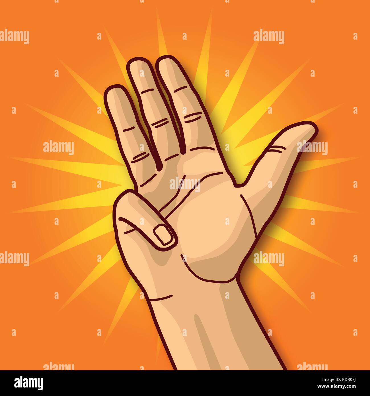 Hand, number and count to four Stock Vector Image & Art - Alamy