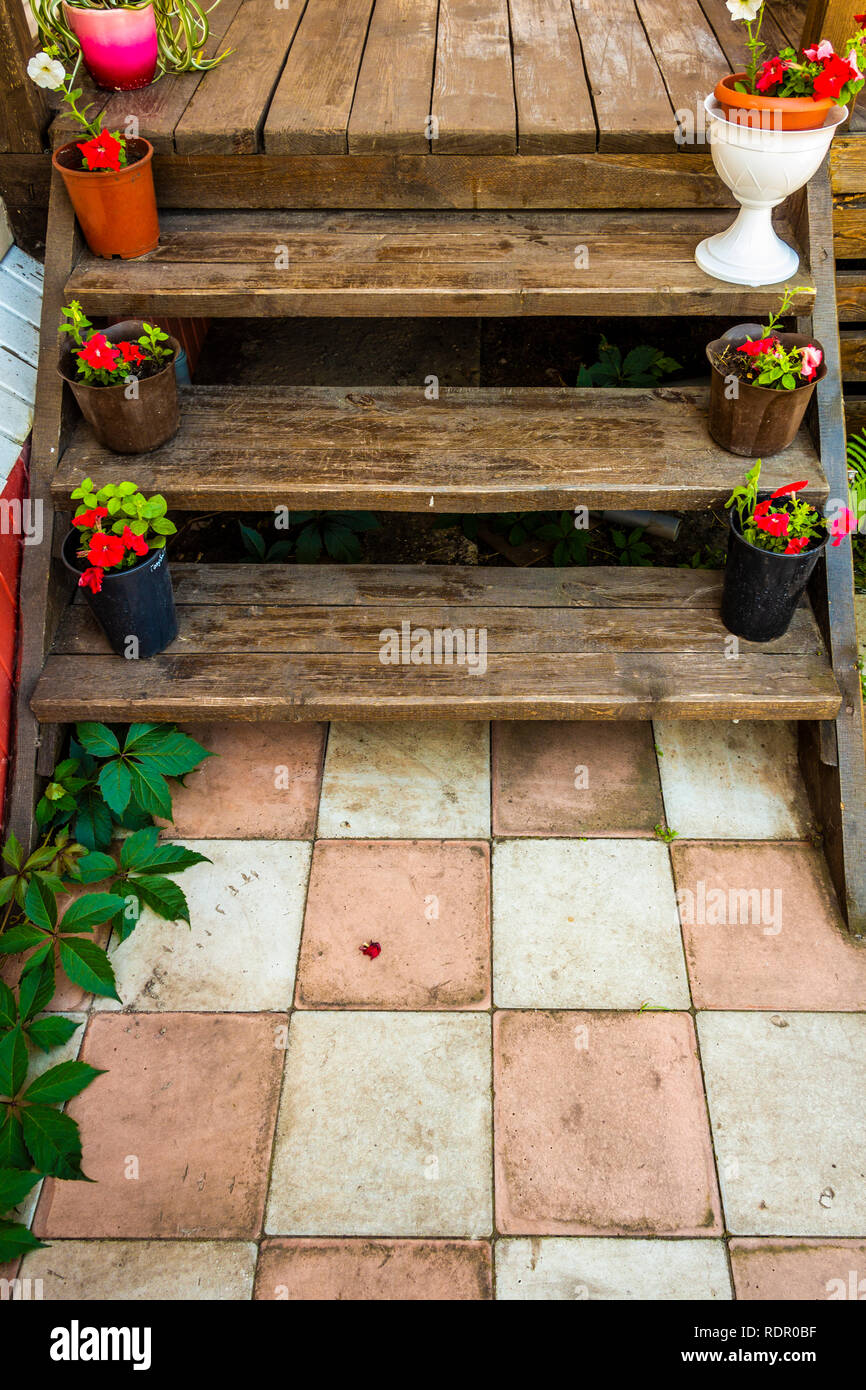 Flowers on the veranda hi-res stock photography and images - Alamy