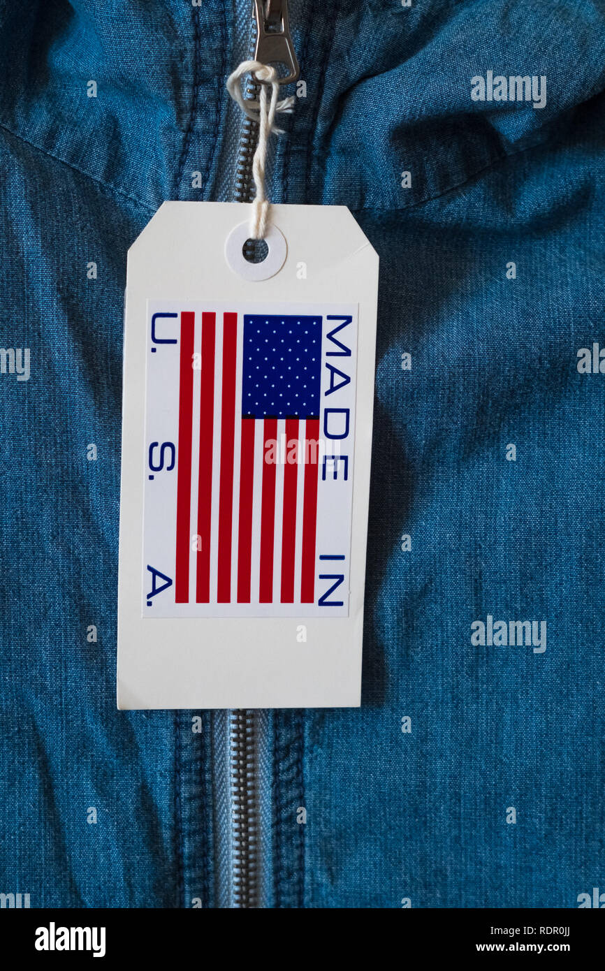 Made in USA paper label Stock Photo - Alamy