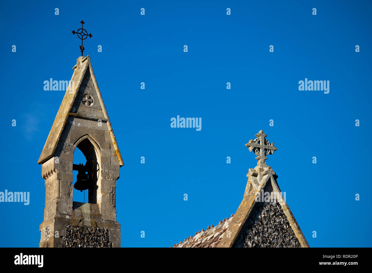 Christian medieval church structure against a clear sky Stock Photo - Alamy