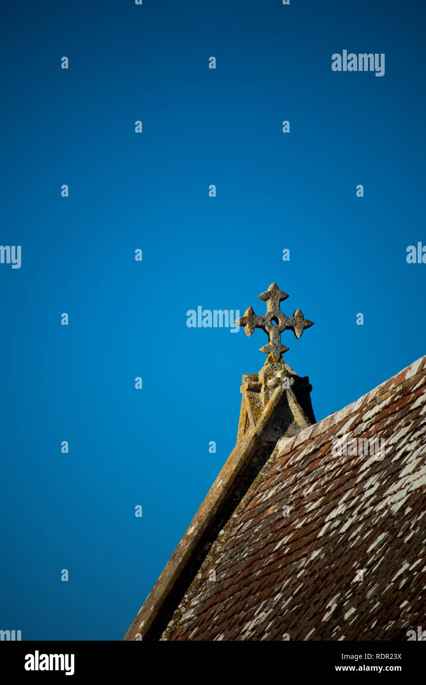 Christian medieval church structure against a clear sky Stock Photo - Alamy