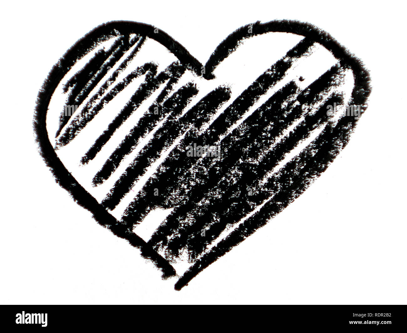 Black crayon heart drawing hi-res stock photography and images - Alamy