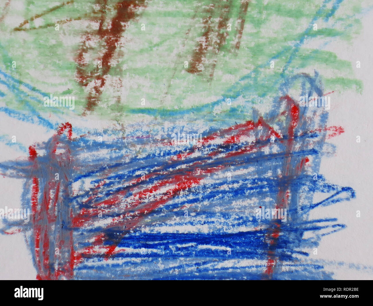 Colorful abstract child's drawing on white background Stock Photo - Alamy