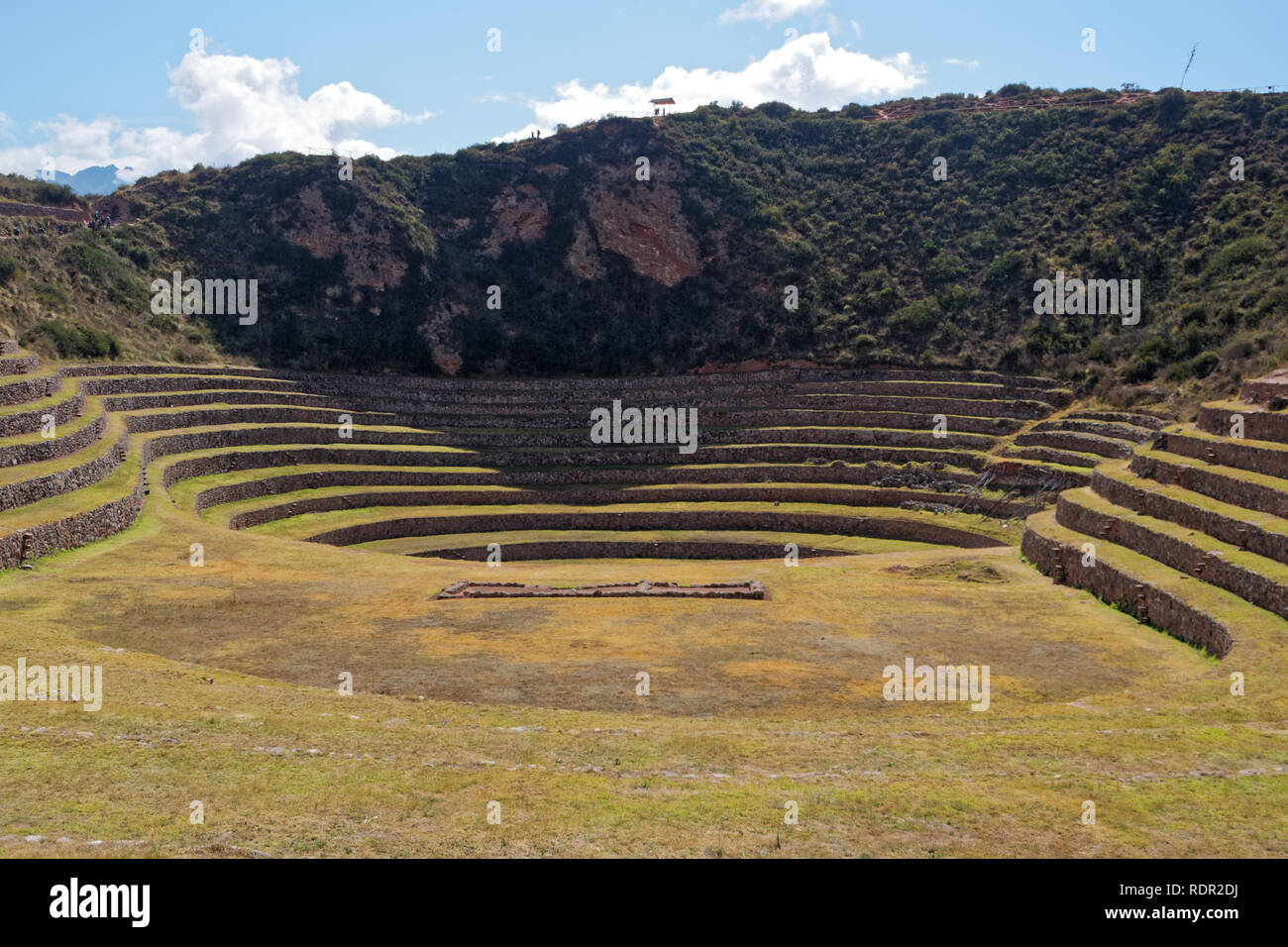 Round Inca terraces in Moray, Peru for experimental farming Stock Photo ...