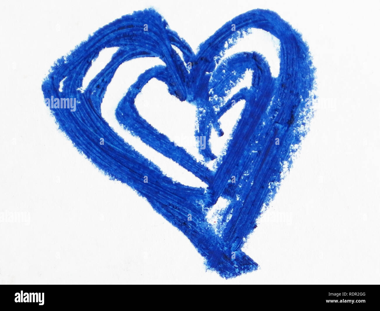 BLUE heart shape on white background Stock Photo - Alamy