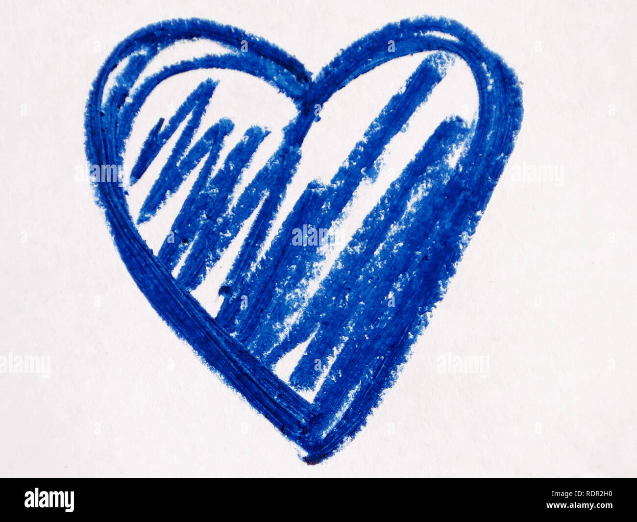 BLUE heart shape on white background Stock Photo - Alamy