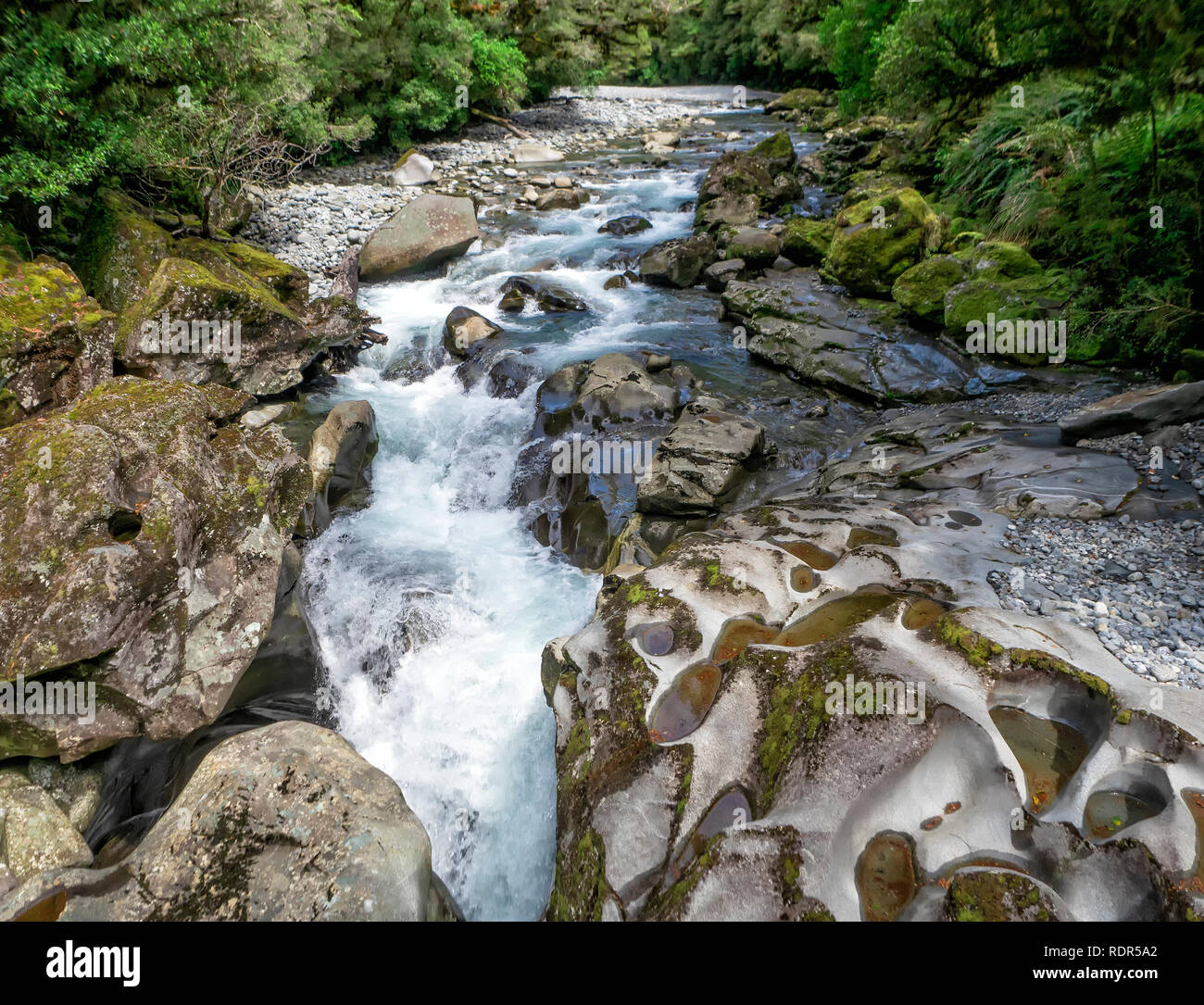 The Chasm Waterfalls, Milford Sound Fjordland, New Zealand, South ...