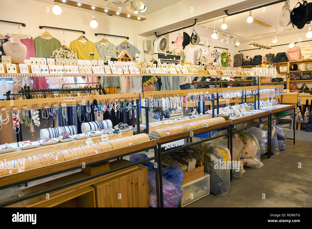 SEOUL, SOUTH KOREA - CIRCA MAY, 2017: goods on display at a store in ...