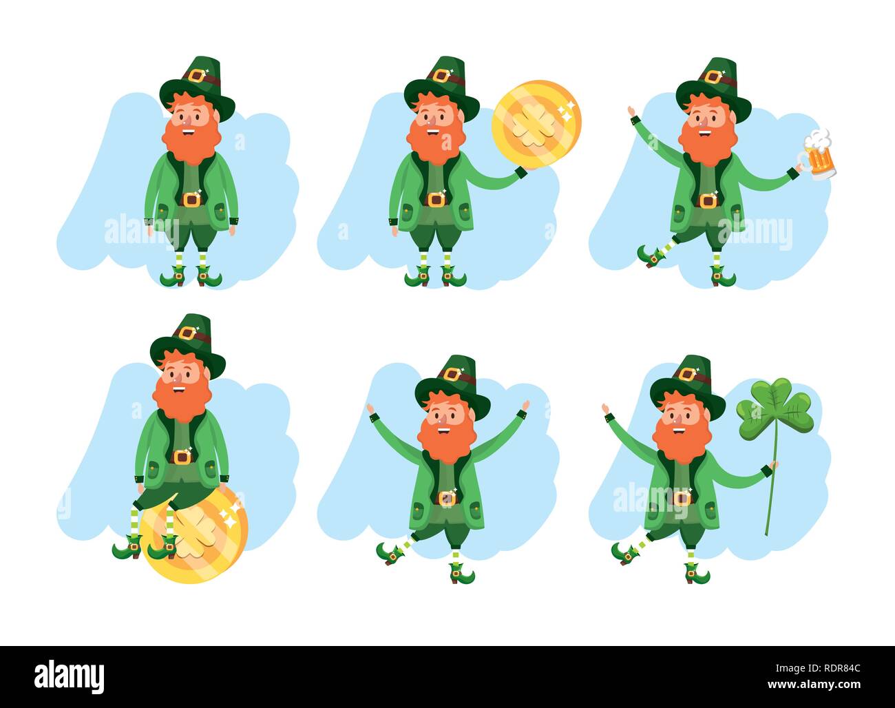 set st patrick man with hat and beard to celebrate event Stock Vector ...
