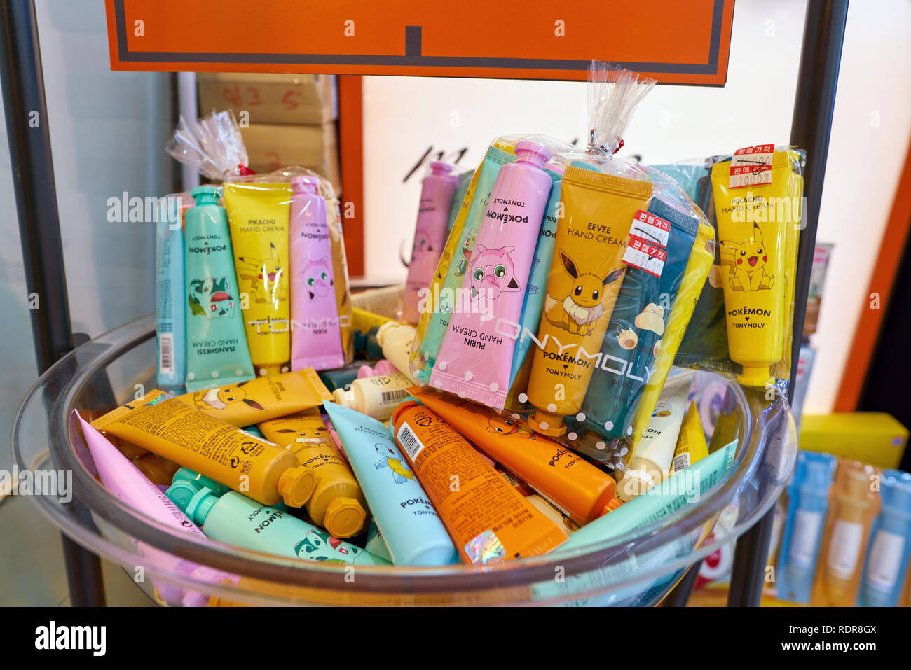 SEOUL, SOUTH KOREA - CIRCA MAY, 2017: goods on display at Tony Moly ...