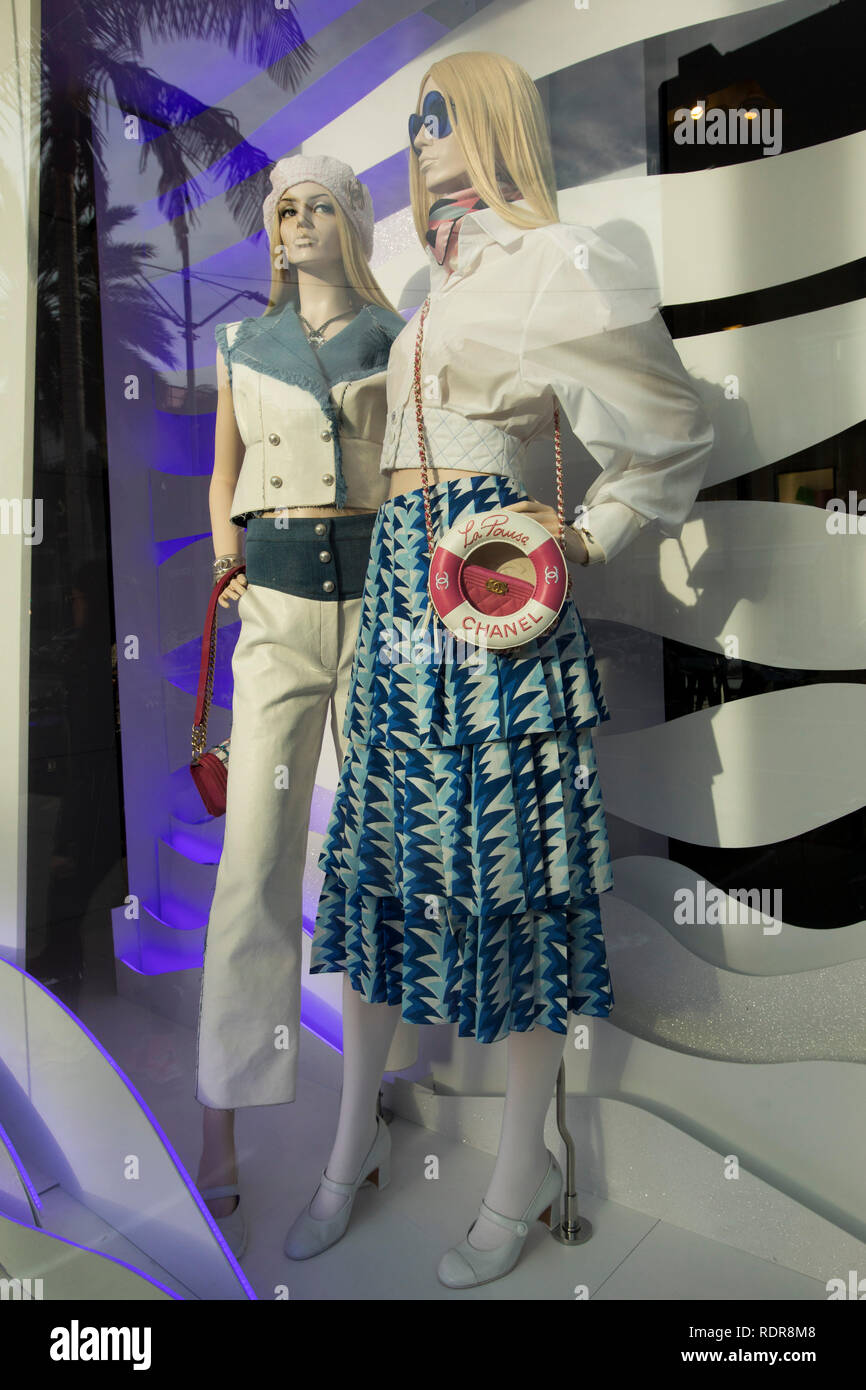 Window display, Chanel, Rodeo Drive, Beverly Hills, Los Angeles ...