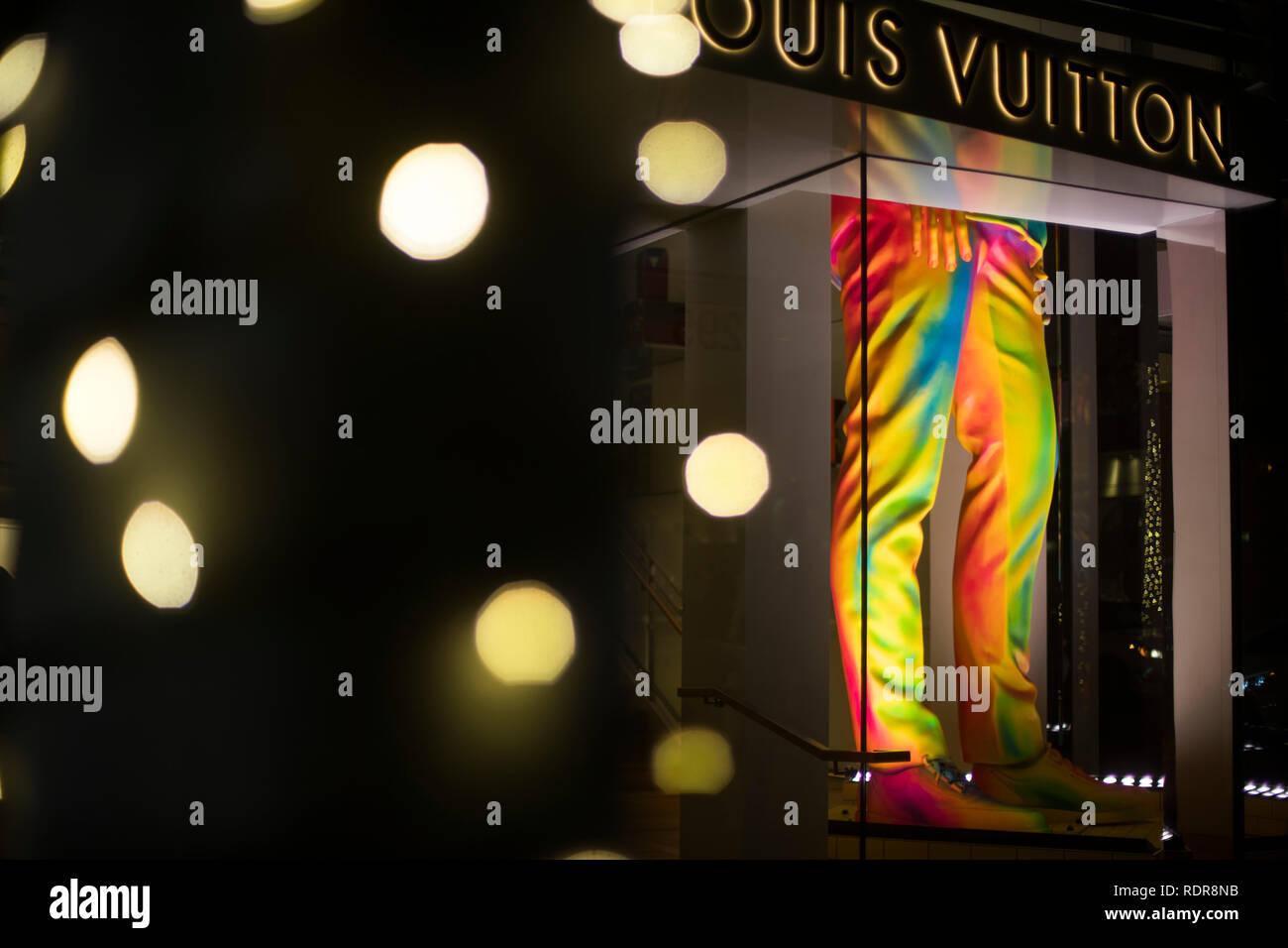 Louis Vuitton shop window display, Beverly Hills, Los Angeles ...