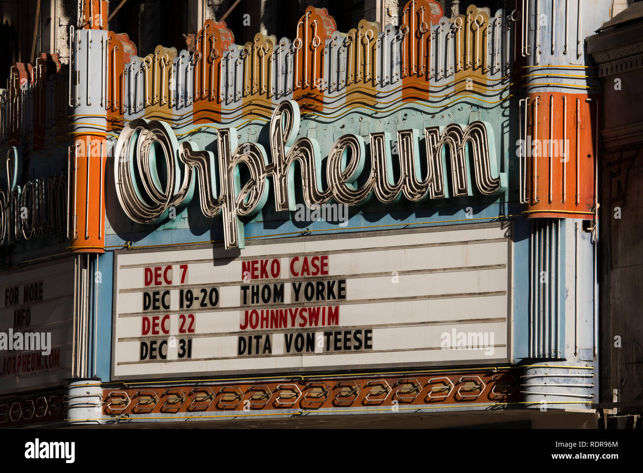 Orpheum theater los angeles marquee hi-res stock photography and images - Alamy