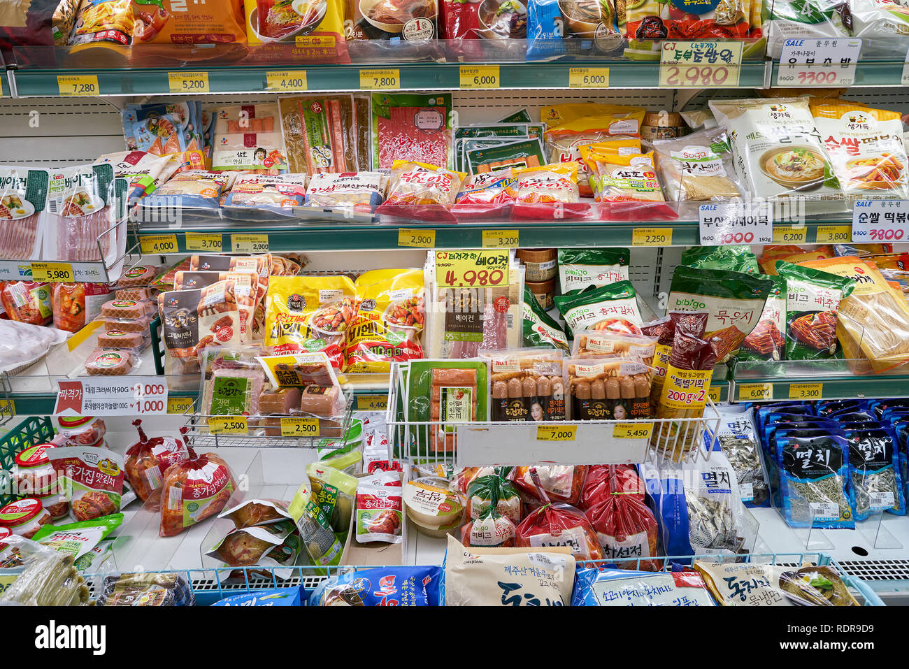 SEOUL, SOUTH KOREA - CIRCA MAY, 2017: inside a grocery store in Seoul ...
