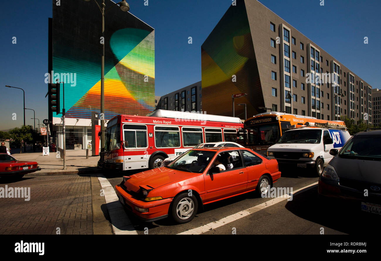 Public mural, Vermont and Wilshire, Los Angeles, California, USA Stock ...