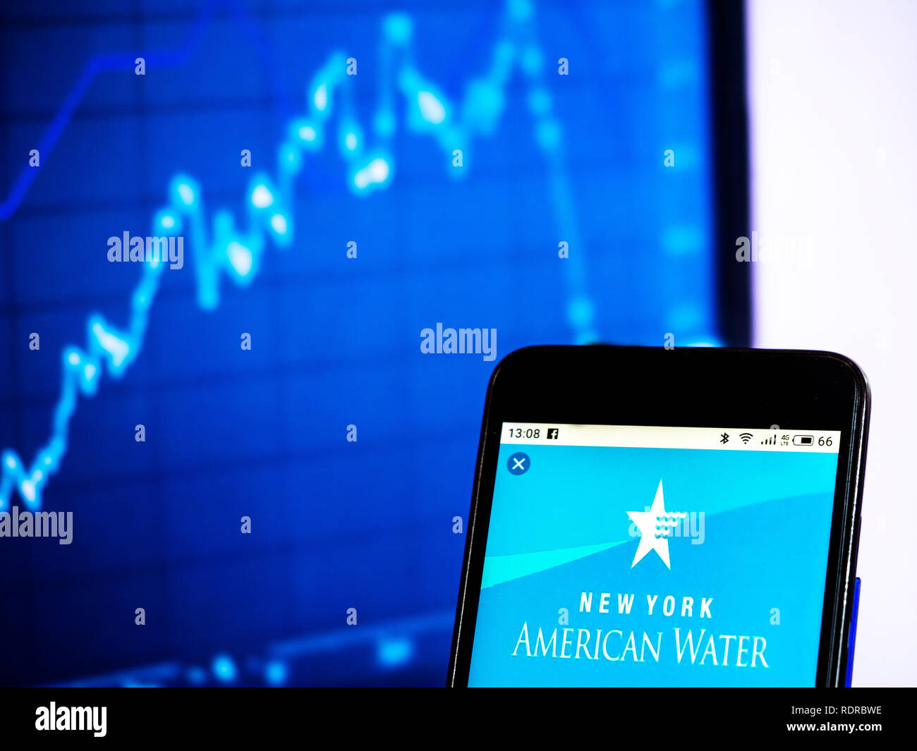 American Water Public utility company logo seen displayed on smart ...