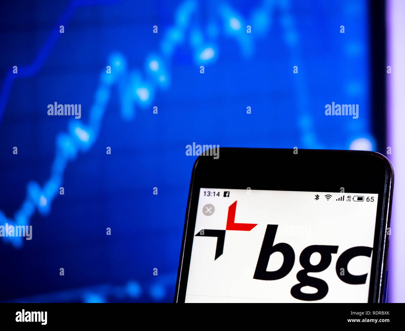 BGC Partners Financial services company logo seen displayed on smart ...