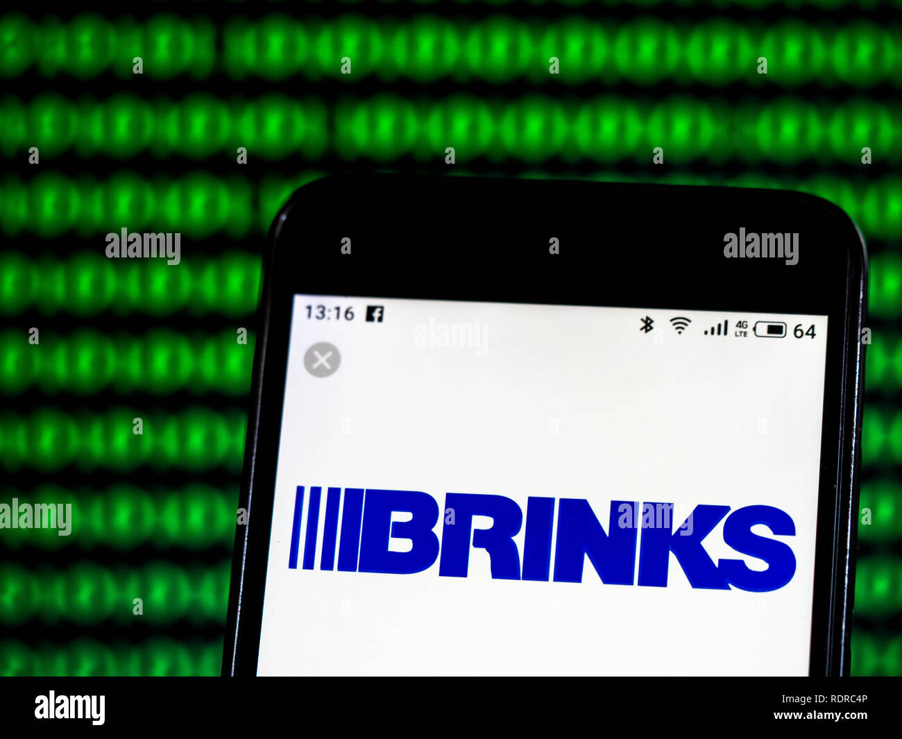 Brink's Security company logo seen displayed on smart phone Stock Photo ...