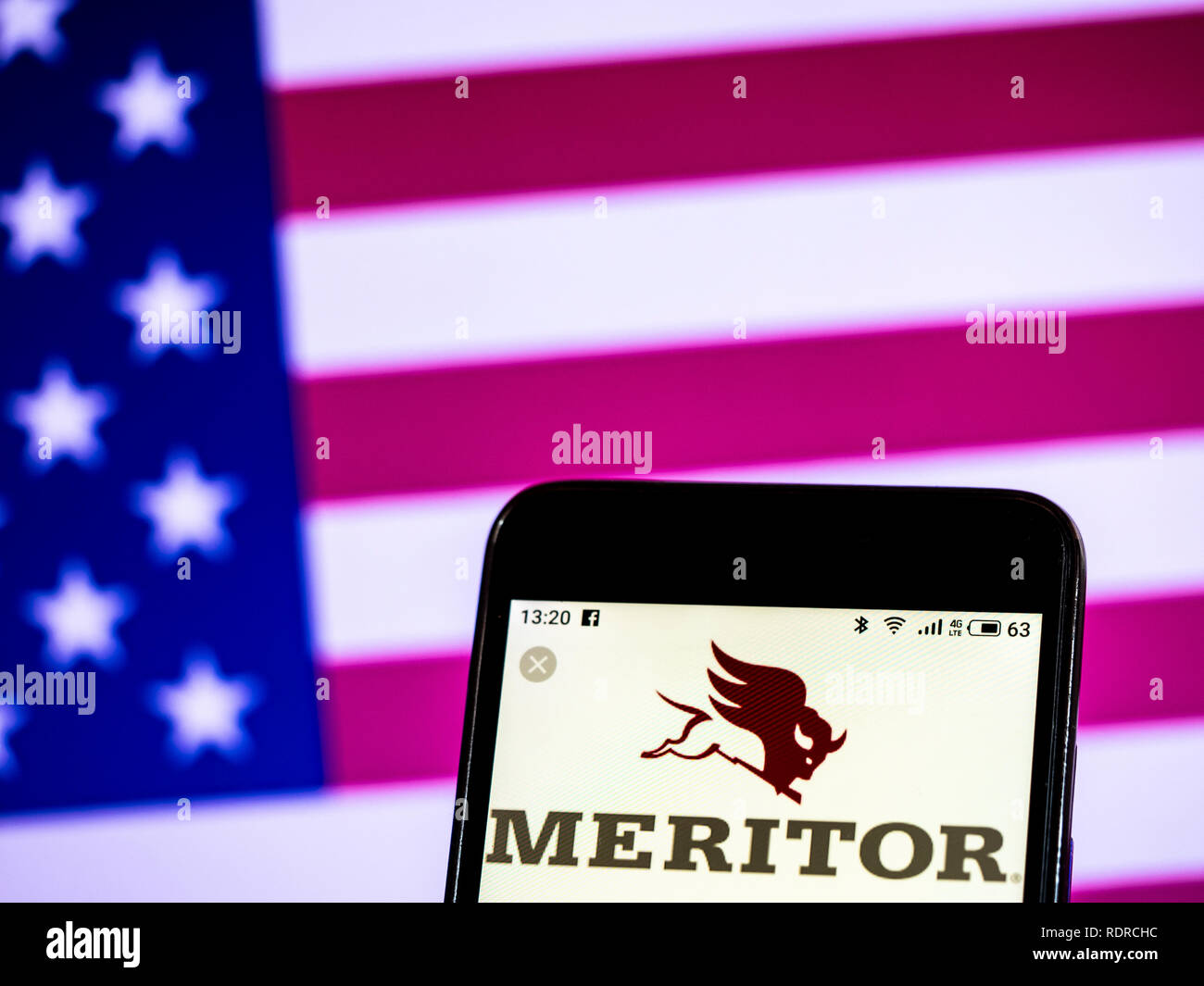 Meritor, Inc. Corporation logo seen displayed on smart phone Stock ...