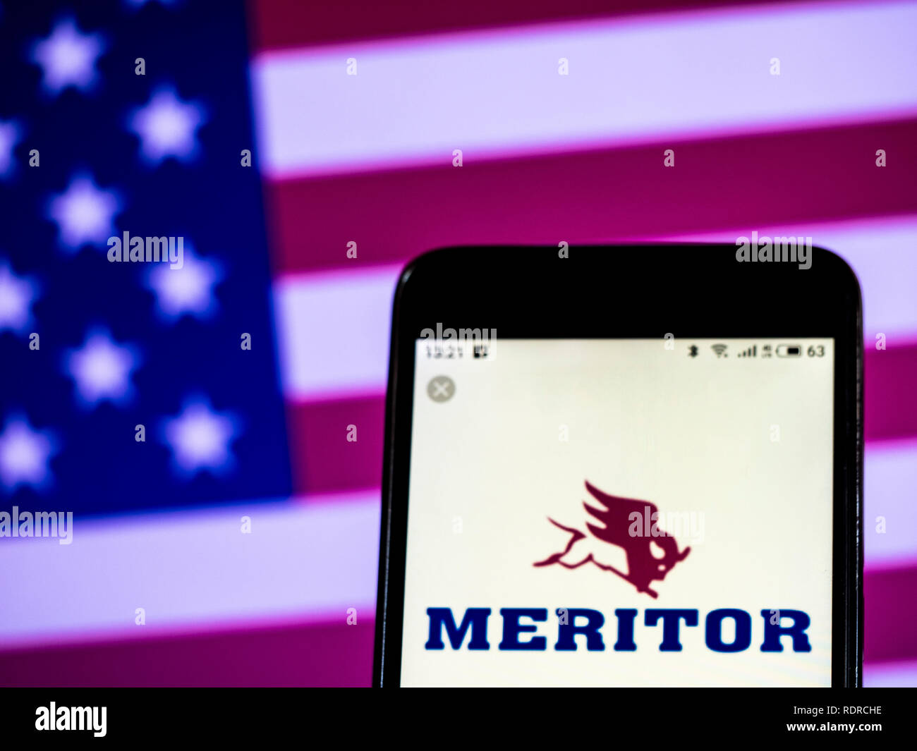 Meritor, Inc. Corporation logo seen displayed on smart phone Stock ...