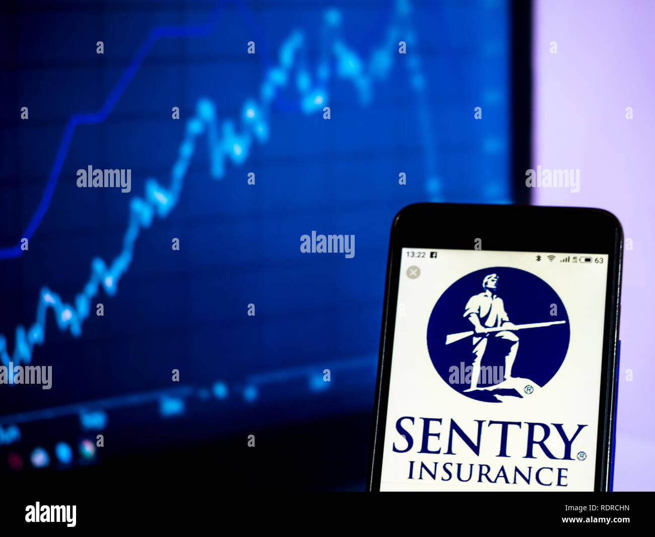 Sentry Insurance Insurance company logo seen displayed on smart phone ...