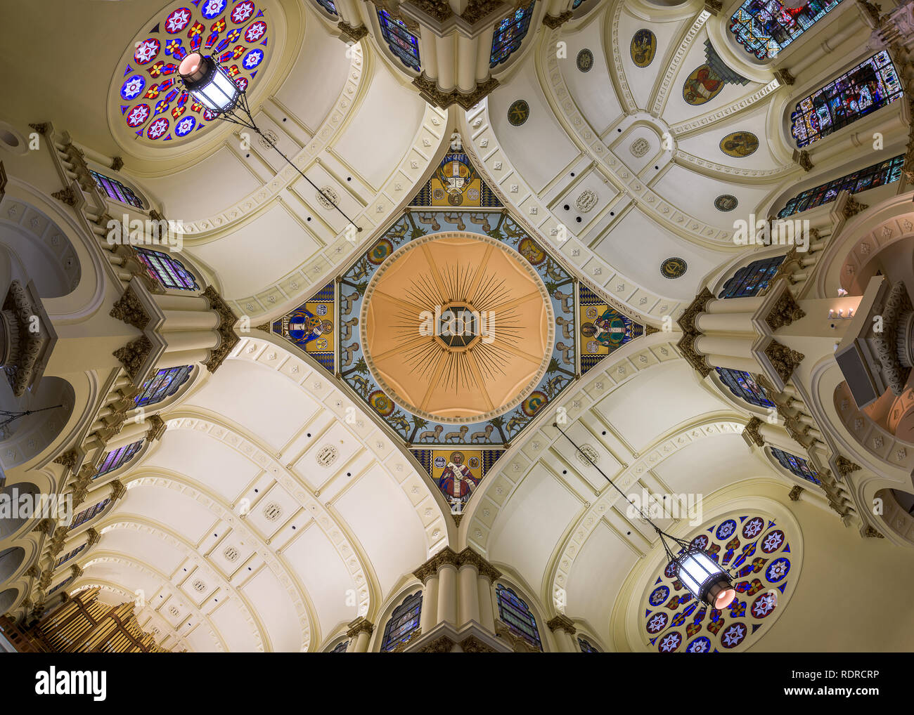 Ceiling inside the Sacred Heart Catholic Church in downtown Tampa ...
