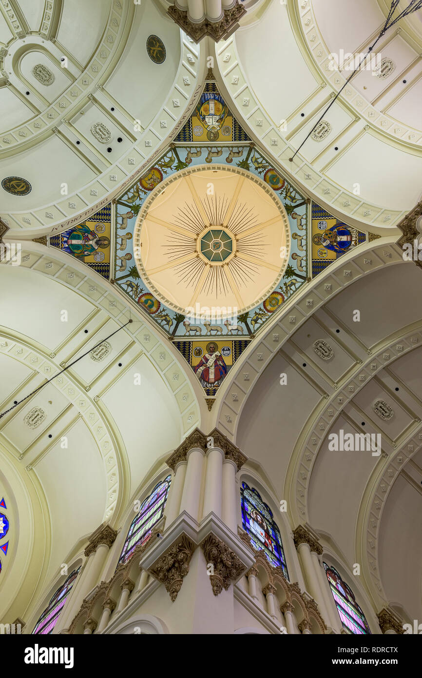 Ceiling inside the Sacred Heart Catholic Church in downtown Tampa ...