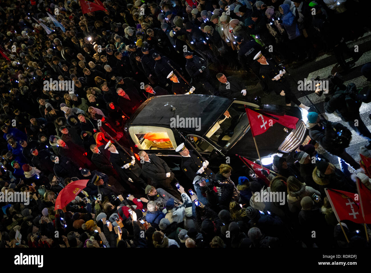 Gdansk, Poland 18th January 2019. Funeral Procession of Mayor Pawel ...
