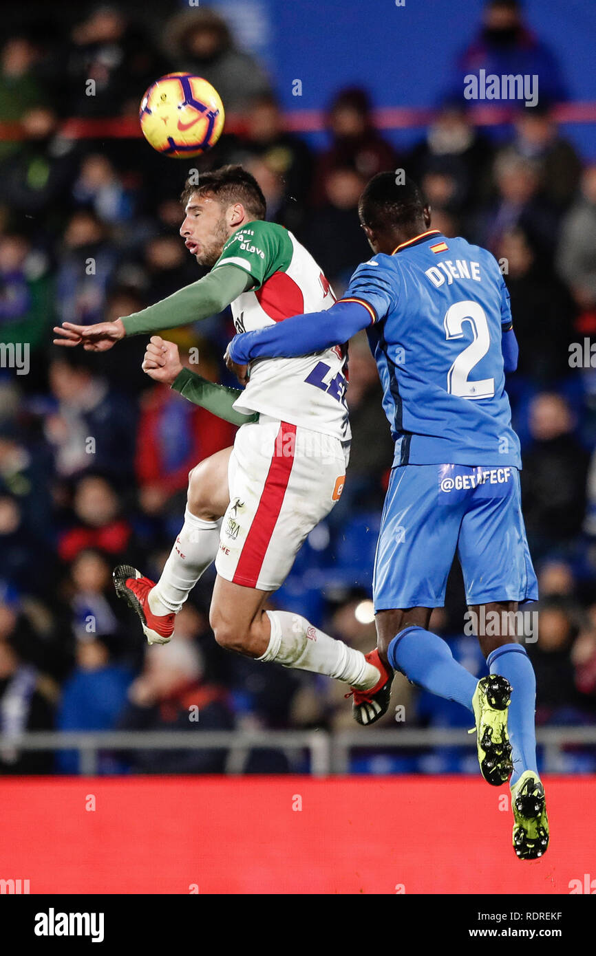 Coliseum Alfonso Perez, Getafe, Spain. 18th Jan, 2019. La Liga football ...