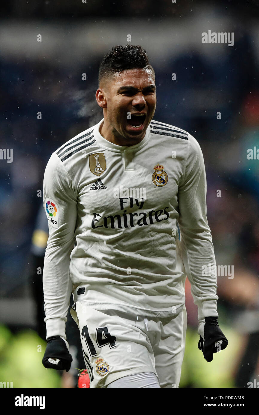 Santiago Bernabeu, Madrid, Spain. 19th Jan, 2019. La Liga football ...