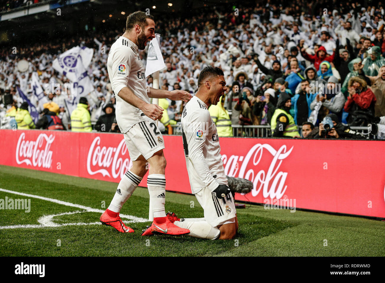 Santiago Bernabeu, Madrid, Spain. 19th Jan, 2019. La Liga football ...