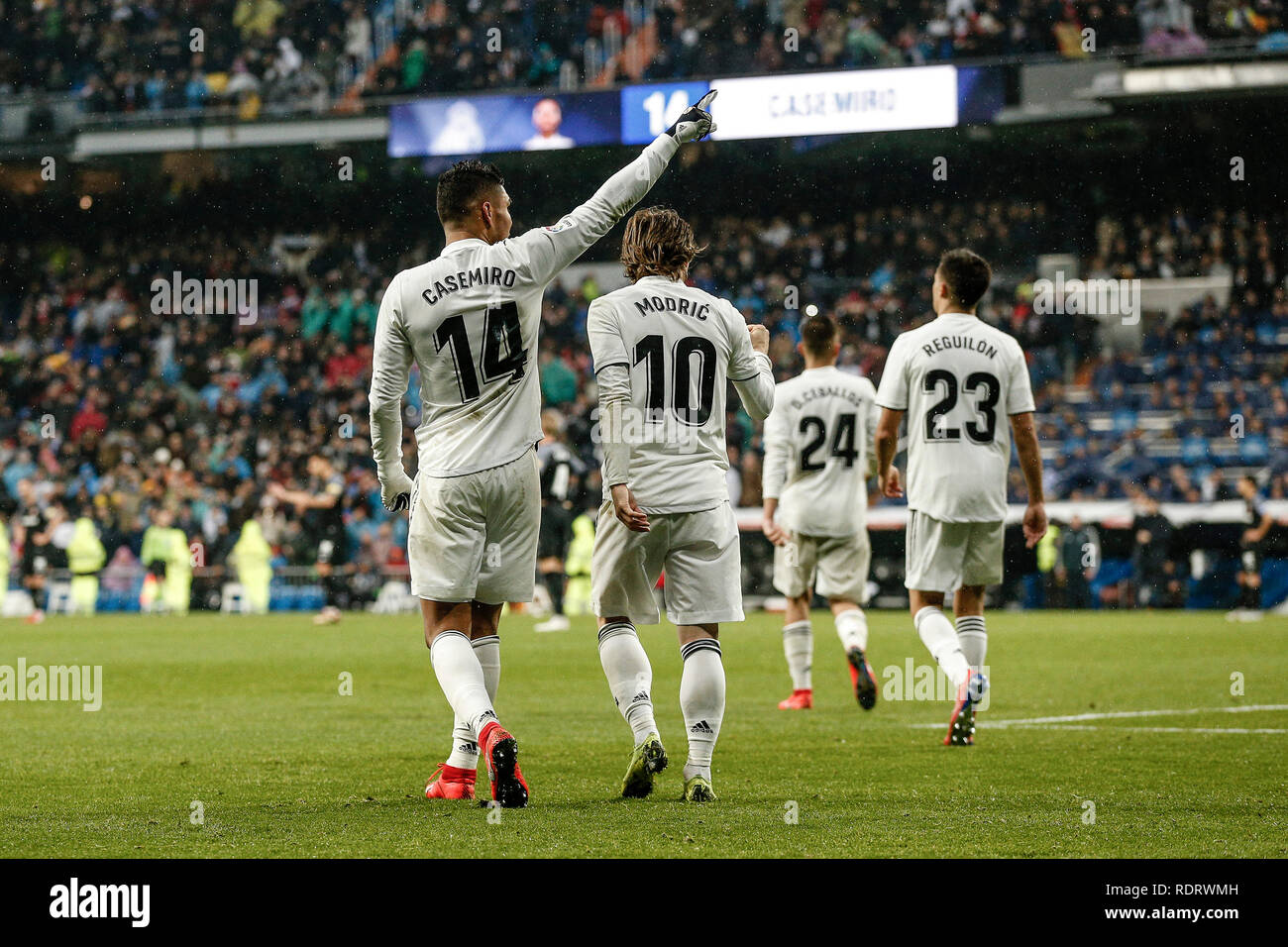 Santiago Bernabeu, Madrid, Spain. 19th Jan, 2019. La Liga football ...