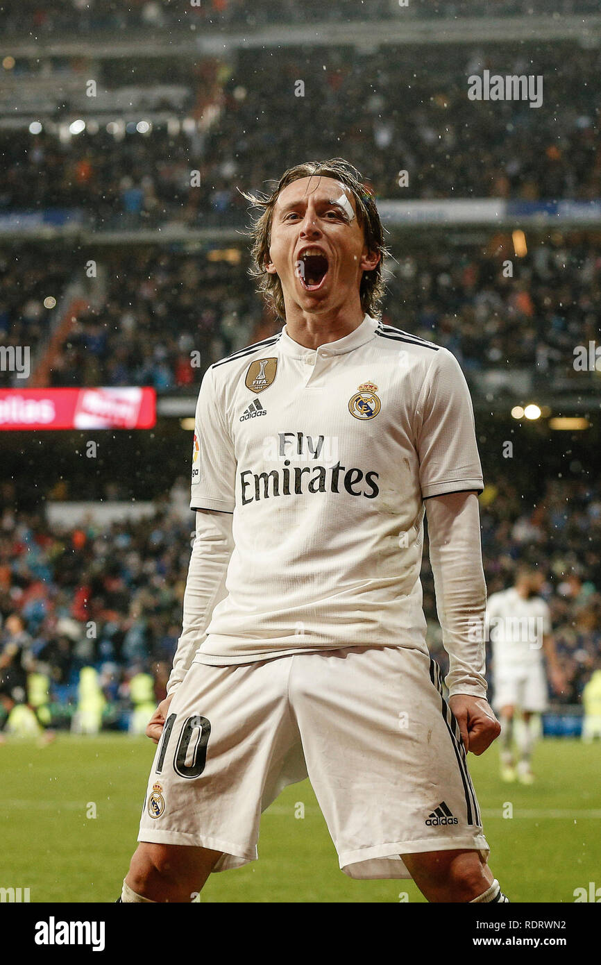 Santiago Bernabeu, Madrid, Spain. 19th Jan, 2019. La Liga football ...