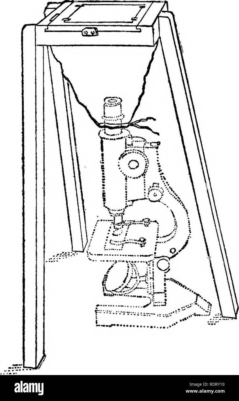 Microscope in use with a slide Black and White Stock Photos & Images ...