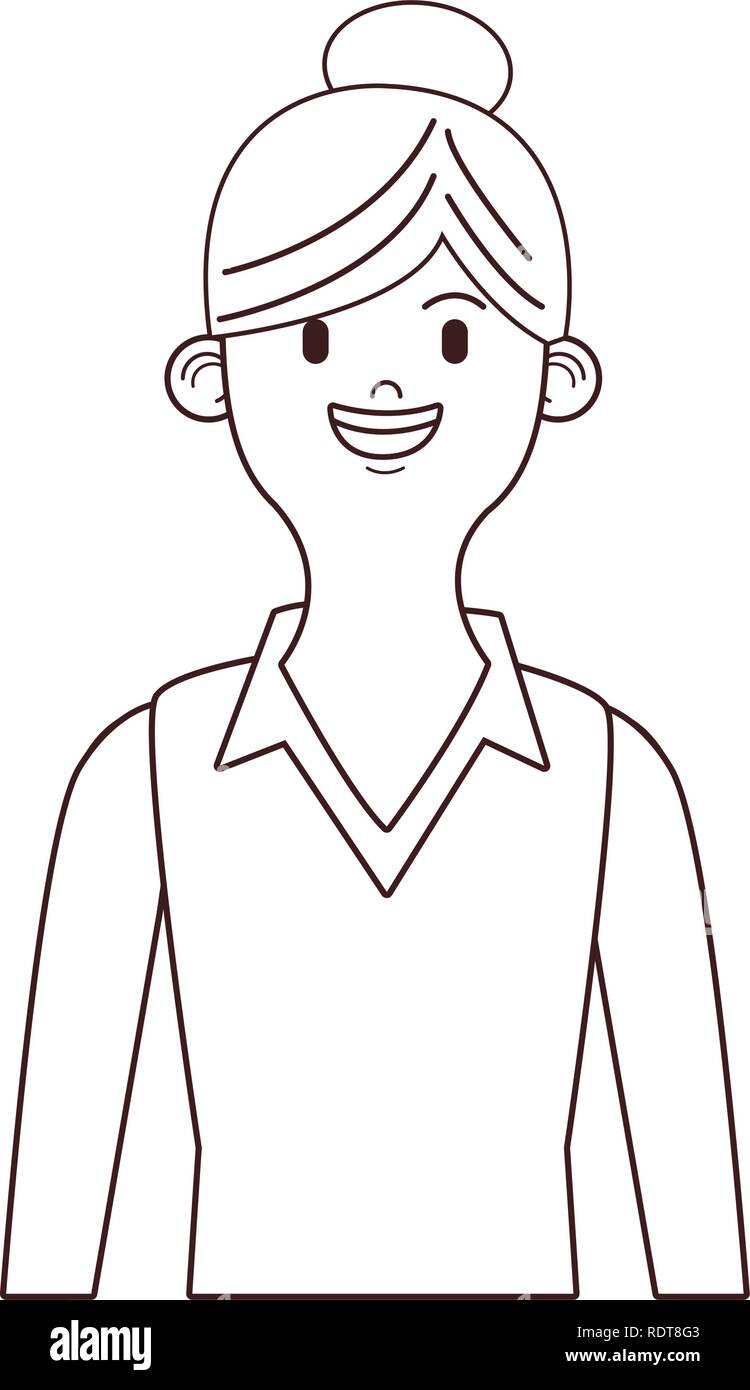 young woman upperbody cartoon Stock Vector Image & Art - Alamy