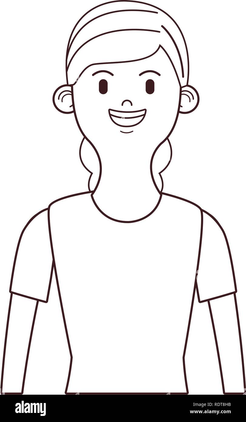 young woman upperbody cartoon Stock Vector Image & Art - Alamy