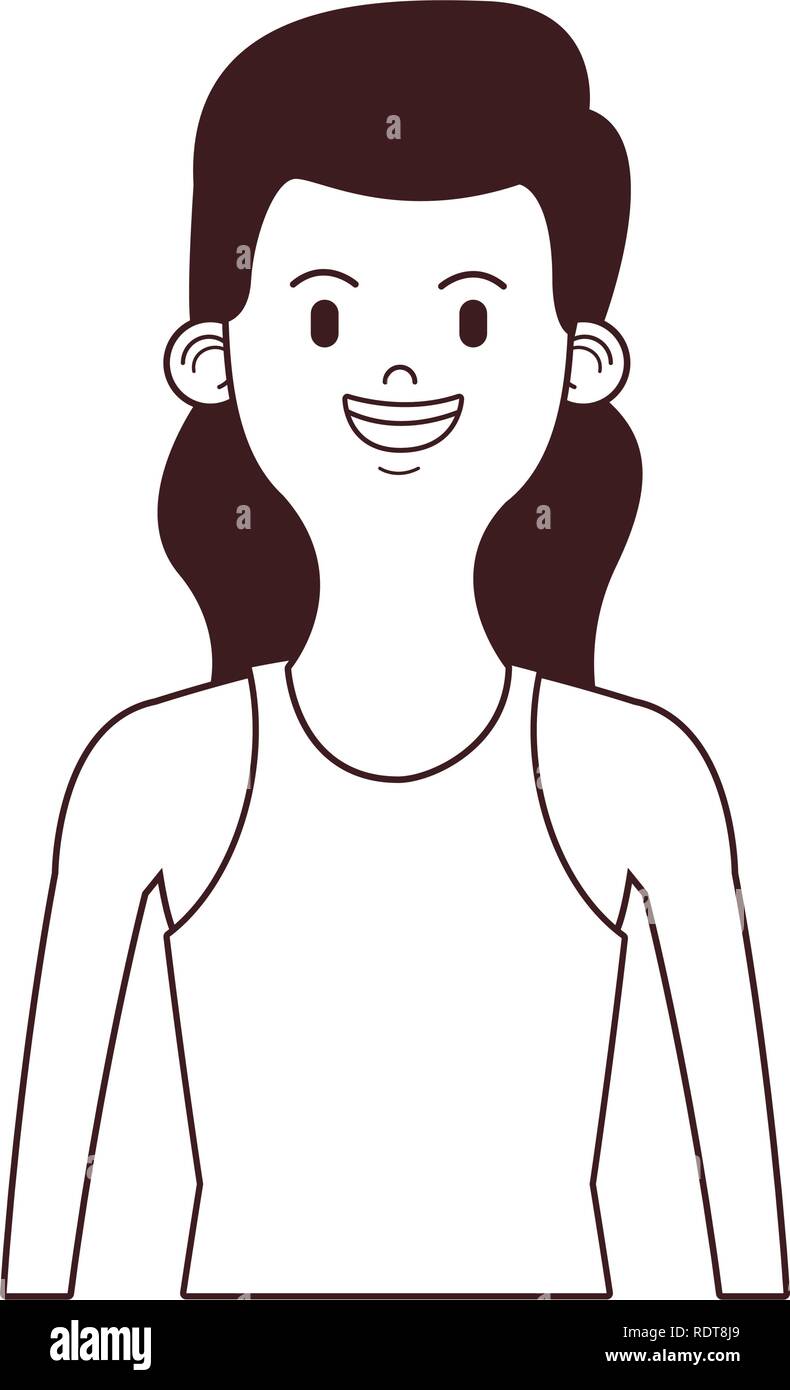 young woman upperbody cartoon Stock Vector Image & Art - Alamy