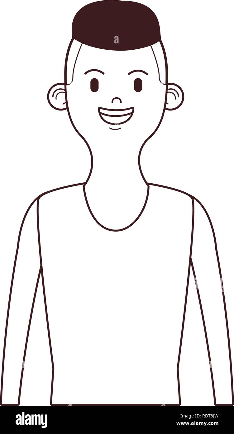 young man upperbody cartoon Stock Vector Image & Art - Alamy